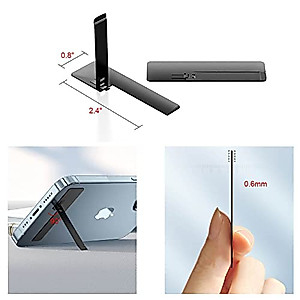 CreFur Thin Phone Stand, Ultra-Thin Kickstand for Cell Phone Case Horizontal/Vertical Desk Stand Holder for iPhone Galaxy Cellphone Black (2pcs)