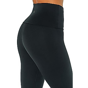 Balance Collection Womens Aubrey High Rise Fold Over Legging, Black