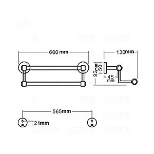 OMOONS Towel Rail Bathroom Towel Rail Gold Plated Bath Stand