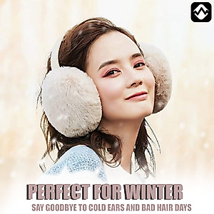 PEAK 2 PEAK Adult Unisex Winter Earmuffs - Soft and Warm Faux Fur - Foldable Ear Covers - Black