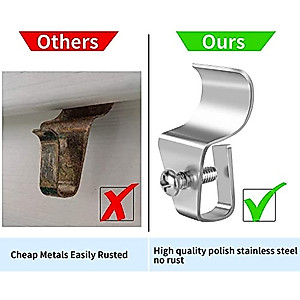 Vinyl Siding Clips, 20-Pack No-Hole Needed Outdoor Camera Mount Vinyl Siding Clips Hooks for Blink, Arlo, Ring, No-Damage, No Drilling, Weatherproof 304 Stainless Steel Home Siding Hanger