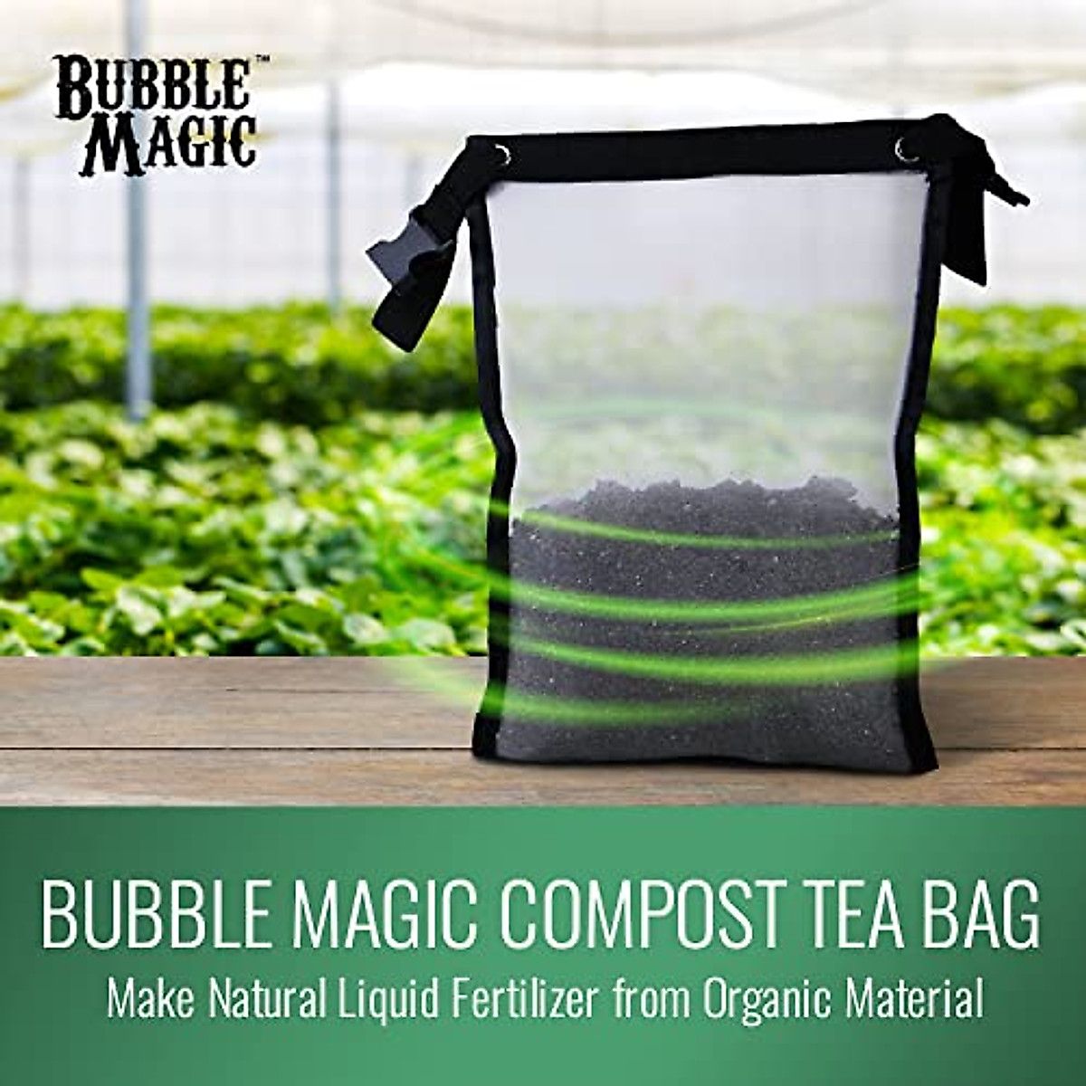 Bubble Magic Compost Tea Bag, Infuser, Strainer, Fine Mesh for 800 Gallon Brewers, Plant Nutrients Extractor, Make Natural Liquid Fertilizer from Organic Material, Large 15.75” x 21.5”
