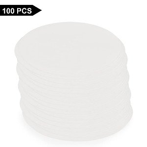 stonylab Qualitative Filter Paper, 100 Packs Slow Flow Rate Cellulose Filter Paper Circles with 10 Micron Particle Retention, 74 mm Diameter