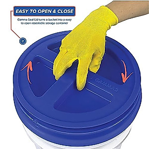 ePackageSupply 3.5 Gallon White Bucket with Blue Gamma Screw on Lid (Pack of 6), Food Grade Storage, Premium HPDE Plastic, BPA Free, Durable 90 Mil All Purpose Pail, Made in USA