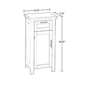 RiverRidge 06-037 Somerset Single Door Floor Storage Cabinet, White