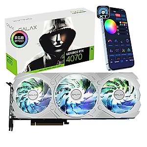 GALAX GeForce RTX™ 4070 EX Gamer White 1-Click OC, Xtreme Tuner App Control, 12GB, GDDR6X, 192-bit, DP*3/HDMI 2.1/DLSS 3/Gaming Graphics Card (with ARGB Fans)