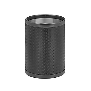 Kraftware Grant Signature Home San Remo Eclipse Round Waste Basket, 10.75", Black