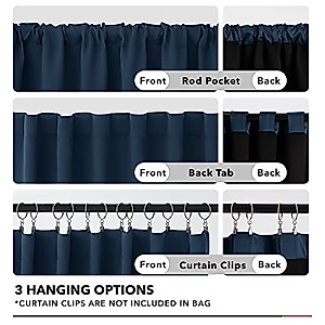 Deconovo Blackout Curtains for Bedroom, Back Tab Curtains with Black Liner, Thermal Insulated Drapes, Noise Cancelling Drapes for Living Room, Navy, 52W x 84L Inch, 2 Panels