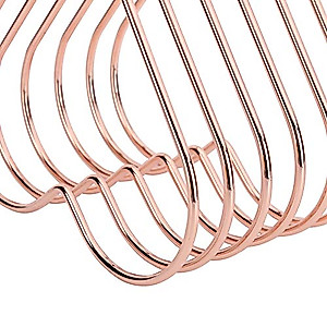 Watris Veiyi Files Folder Stand, Desktop Iron Storage Rack, Book Record Holder, Desktop Album Storage Rack, Vinyl Record Stand Holder, 5 Slot Heart Shaped File Holder for Office Home Decor(Rose Gold)