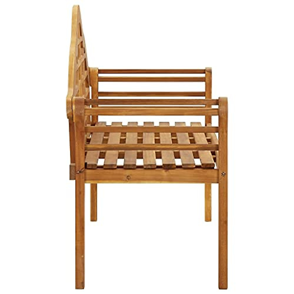 Tidyard Patio Queen Bench with Cushion, Acacia Wood Park Bench, Wooden Outdoor Bench Chair for Entryway Yard Porch Backyard Patio 53.1 x 21.7 x 37.4 Inches (W x D x H)
