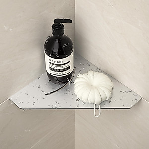 Bernkot Corner Shower Shelf 10" Brushed 304 Stainless Steel Pentagonal Corner Shelves Recessed Bathroom Shower Shelf 2 Pack, No Drilling Needed