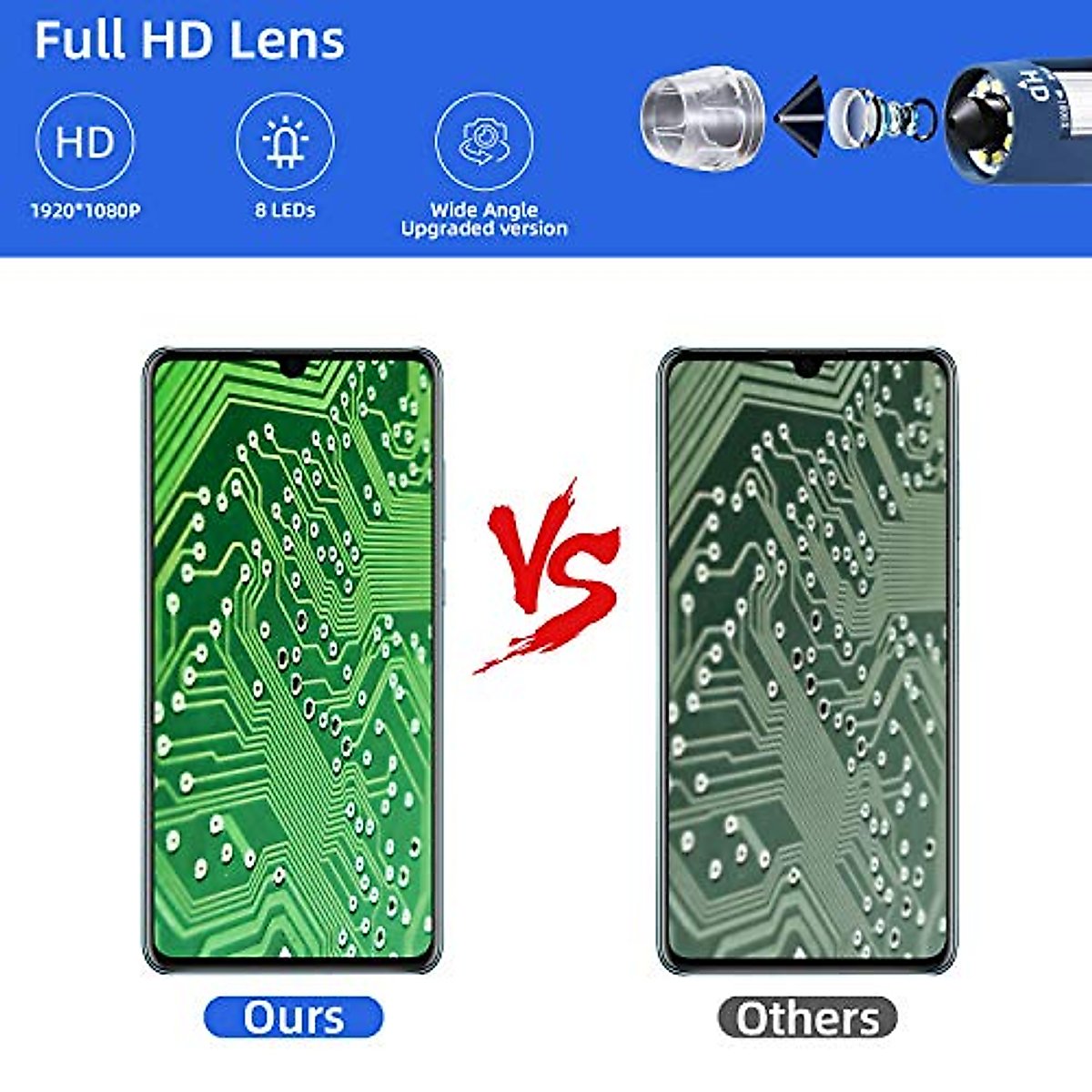 Bysameyee HD 2MP 2K USB Microscope, 40X to 1000X Magnification Digital Microscope Camera Inspection Endoscope with Carrying Case, Compatible with Windows 7 8 10, Mac, Linux, OTG Android Phones
