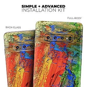 DesignSkinz Abstract Bright Primary and Secondary Colored Oil Painting Protective Vinyl Decal Wrap Skin Cover Compatible with The Samsung Galaxy S20 (Screen Trim & Back Glass Skin)