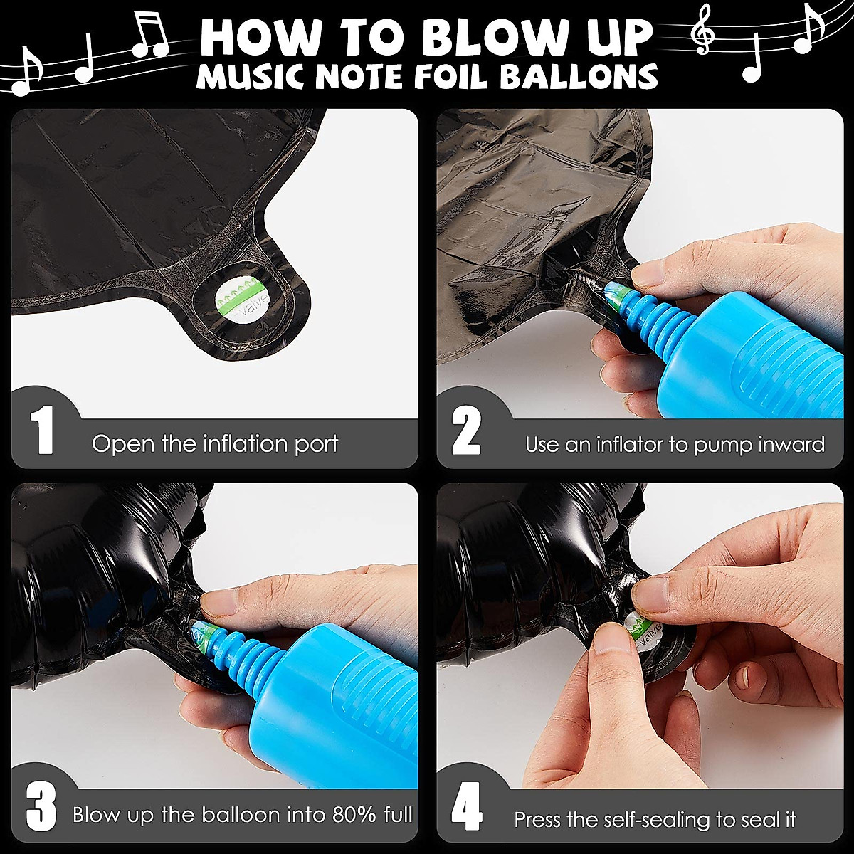 60 Pieces Music Theme Party Decorations Set Include Music Note Latex Balloons Music Note Foil Balloons Music Note Banner Music Note Hanging Swirls for Birthday Party Wedding Supplies (Classic Style)