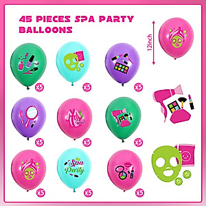 45PCS Spa Balloons Spa Party Decorations Makeup Birthday Party Decorations Cosmetics Themed Spa Party Supplies for Girls Spa Day Bride Shower