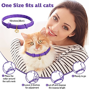 2 Pieces Calming Cat Collar Lavender Scent Relaxing Cat Collar Adjustable Longlasting Reduce Anxiety Cat Collar with Pendant for Puppy Cat Reduce Stress Aggression and Anxious Behavior, up to 15 Inch