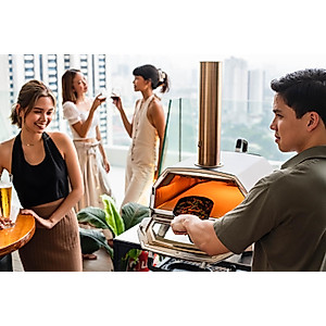 Ooni Cast Iron Grizzler Pan - Grill Frying Pan, 12" x 6" Griddle Plate with Removable Handle and Stainless Steel Trivet, Pre-Seasoned Non-Stick Oven Safe Cookware, Pizza Oven and BBQ Accessories