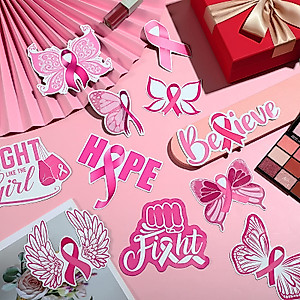 12 Pcs Pink Ribbon Shaped Awareness Car Magnet Breast Cancer Awareness Fight Magnets Stickers Decal Set Refrigerator Butterfly Ribbon Hope Magnets for Garage Door Refrigerator Car Decor