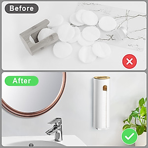 IWNTWY Cotton Pad Holder, Wall Mounted Cotton Rounds Holder Dispenser Makeup Organizers Containers for Bathroom
