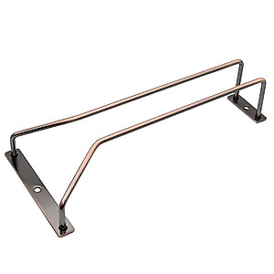 ZOOHOT Wine Glass Rack - Under Cabinet Stemware Wine Glass Holder Glasses Storage Hanger Metal Organizer for Bar Kitchen Red Copper (1 Rows, 1 Pack)