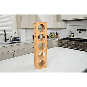 Lipper International 8305 Bamboo Wood Stackable 5-Bottle Wine Rack, 20-3/4" x 5-3/8" x 4-3/4"