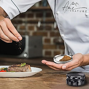 Spice Grinder Large 3 Inch, Manual Herb Grinder 4 parts Aluminum Alloy for Kitchen recreation Premium Quality (Black, 3 Inch)