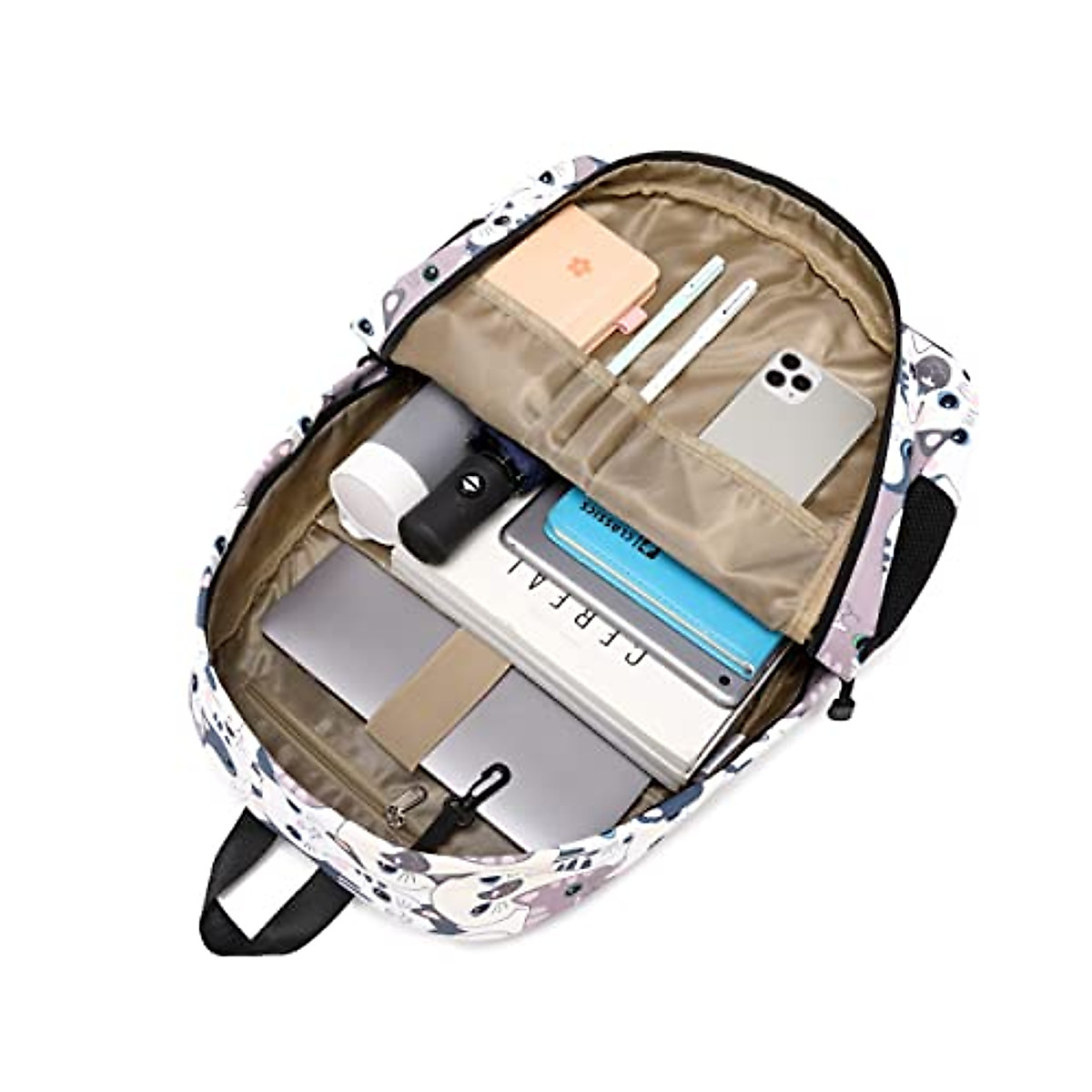 Teecho Girls Waterproof School Backpack Fashion 15.6" Laptop Backpack for Teenager Cat