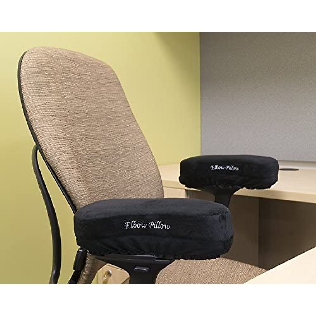 Elbow Pillow --- Jumbo Memory Foam Arm Rest Office Chair Arm Computer Pads - Universal Cushion Covers for Armrest and Elbow Relief (2 Pad Set)