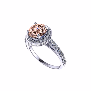NANA Jewels 2ct Pure Brilliance Zirconia Halo Engagement Ring-Round Cut-Morganite-6