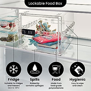 Lockabox One™ | Compact and Hygienic Lockable Storage Box for Food, Medicines, Tech and Home Safety | One Size 12 x 8 x 6.6 inches externally (Crystal)