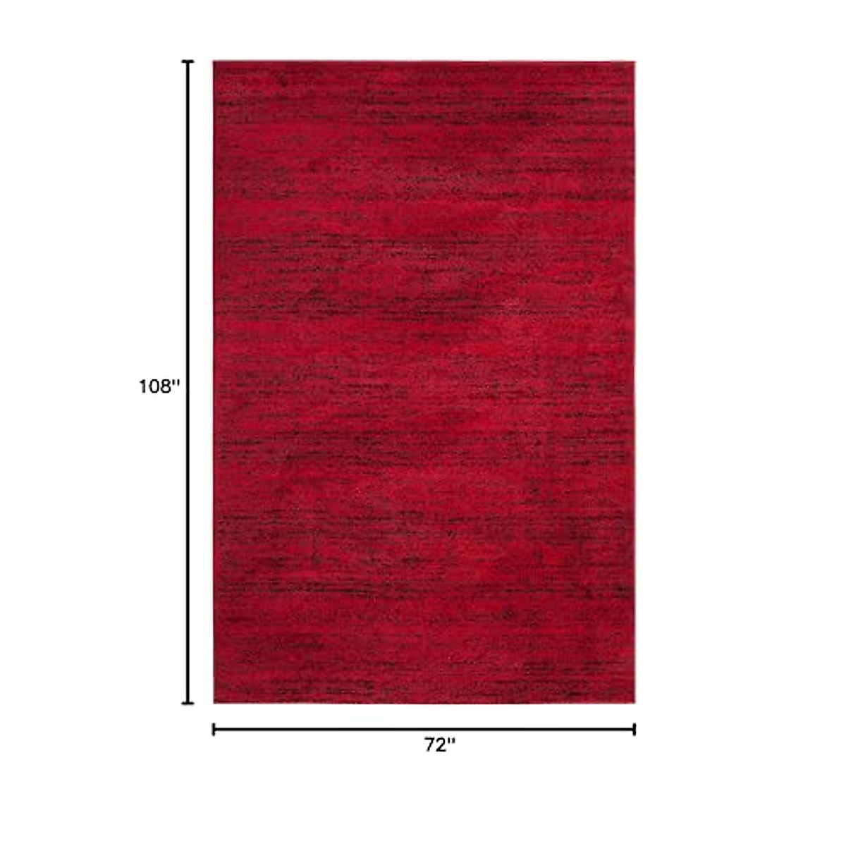 SAFAVIEH Adirondack Collection Area Rug - 6' x 9', Red & Black, Modern Abstract Design, Non-Shedding & Easy Care, Ideal for High Traffic Areas in Living Room, Bedroom (ADR117F)