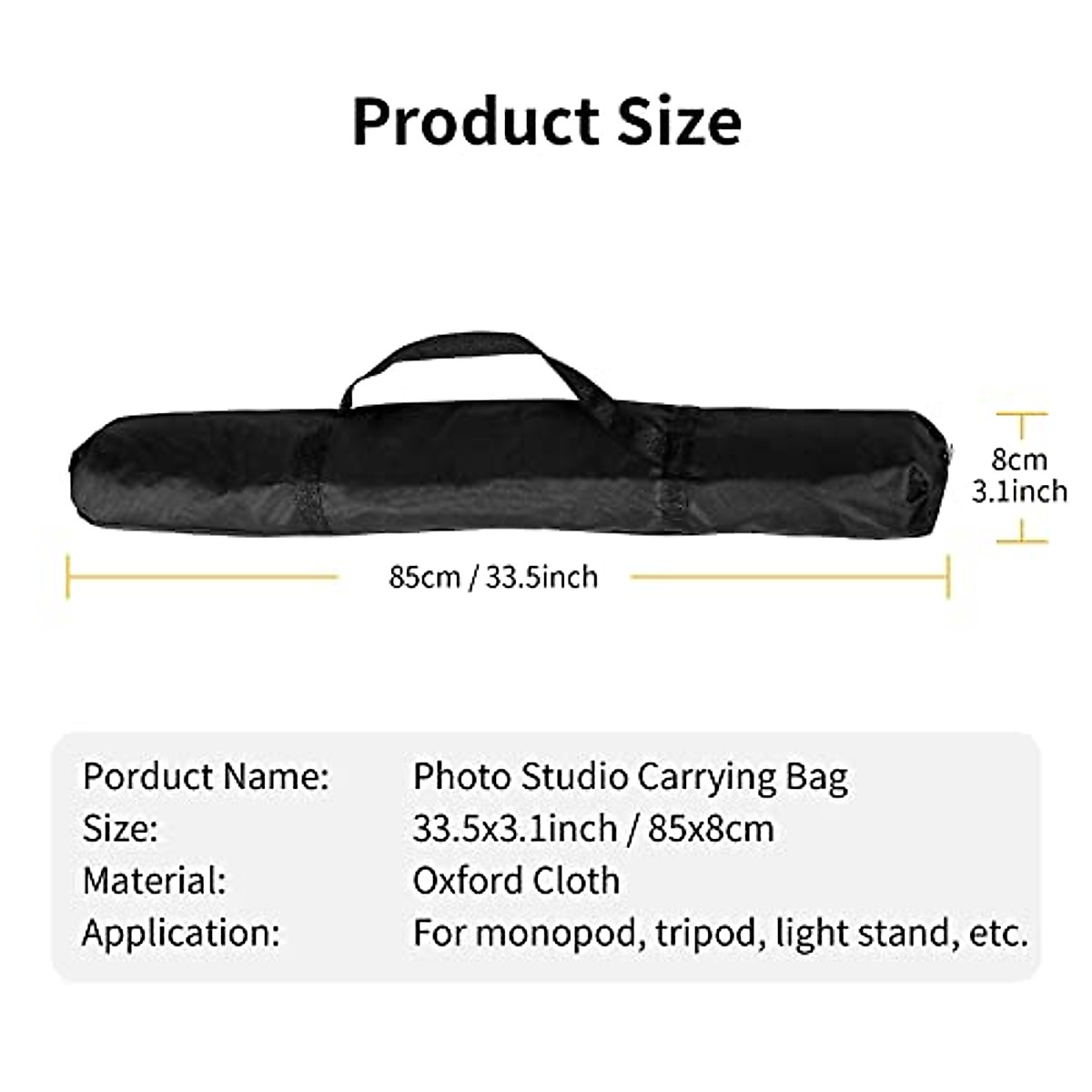 Meking 33 in Carrying Case Bag with Strap for Light Stand Tripod Monopod Photography Photo Studio