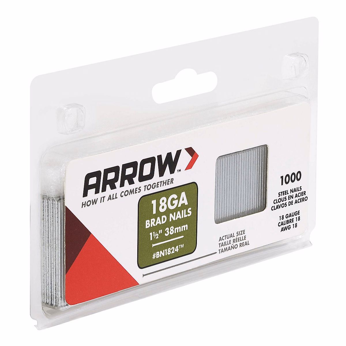 Arrow Co Inc BN1824CS Genuine 1-1/2-Inch 38mm Brad Nails, BN1824CS, 1,000-Pack