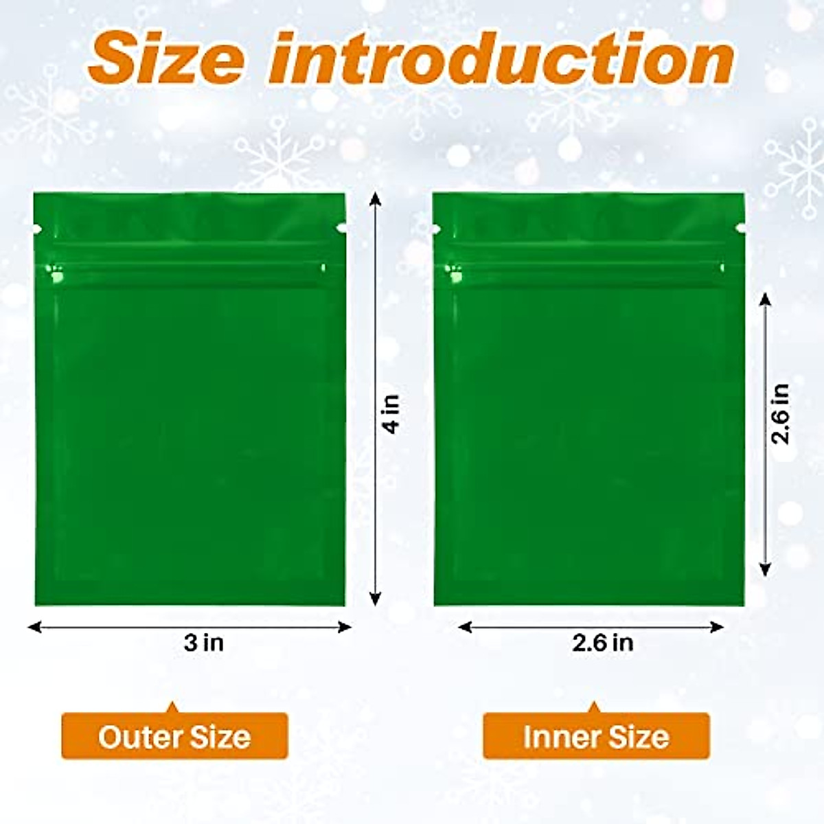 Wankko 100 Pcs Premium Smell Proof Double-Sided Color Mylar Foil Flat Heat Sealable Sample Ziplock Bag 7.5x10cm