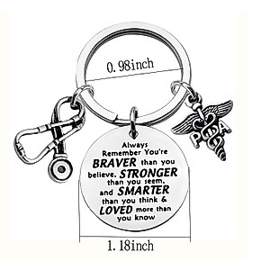 Physicians Assistant Gifts PA Keychain Physician Assistant Graduation Gift PA Student Inspiration Gifts You are Braver Stronger Smarter Than You Think (keychain PA)