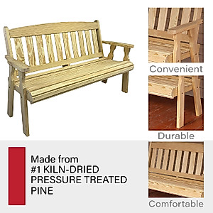 Amish Heavy Duty 800 Lb Mission Pressure Treated Garden Bench (5 Foot, Unfinished)