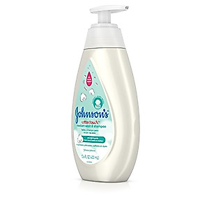 Johnson's Baby CottonTouch Newborn Body Wash & Shampoo, Gentle & Tear-Free, Made with Real Cotton, Gently Washes Away Dirt & Germs, Sulfate- & Paraben-Free for Sensitive Skin, 13.6 Fl Oz