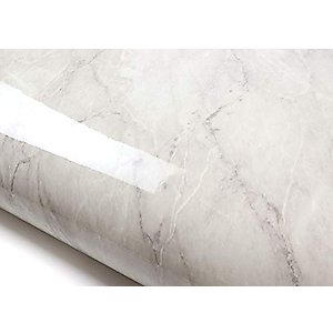 ROSEROSA Peel and Stick PVC Faux Marble Self-Adhesive Wallpaper Covering Counter Top Shelf Liner Carrara (PGS4133 : 2.00 Feet X 6.56 Feet)