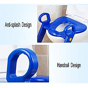 PENGJIE Folding Ladder Step Stool Child Ladder Stool Toilet Seat Potty Training Sturdy with Soft Cushion Folding Adjustable Safe Anti-Slip
