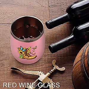 Boots Butterfly Sunflower Flowers Insulated Tumbler with Lid Stainless Steel Coffee Mug Cute Wine Tea Water Cup Pink-style