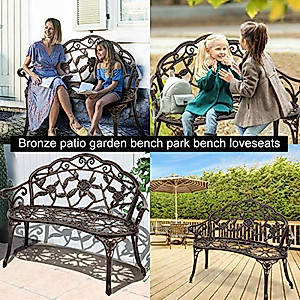 TTY Store Patio Garden Bench Park Bench Loveseats for Outdoor Porch, Patio, Lawn, Balcony, Backyard and Indoor Metal Material Bench
