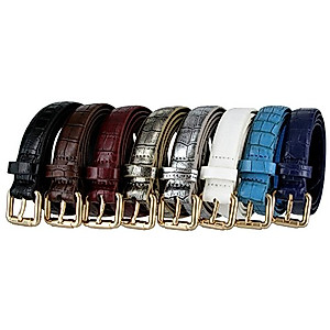 Women's Dress Belts 100% One Piece Genuine Full Grain Leather Casual Belt 1"(25mm) wide (Brown, 34)