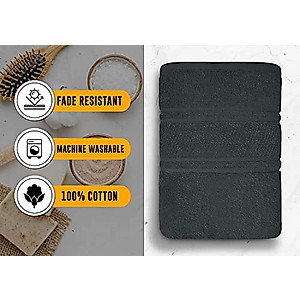 Laevis 100% Cotton Luxury Bath Towels - Towels for Bathroom - 600 GSM Pack of 4 (27" x 54") Ultra Soft and Fluffy Bath Towel - Highly Absorbent Bath Towel - Oeko Tex Certified (Grey)