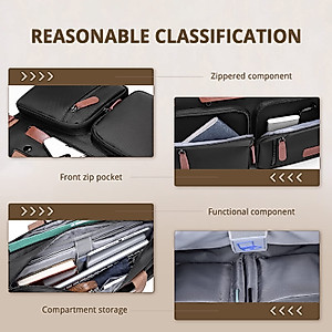 MOLNIA 15.6 inch Laptop Backpack for Men Women,3 in 1 Briefcases For Men,Messenger Bag Laotop Bag Computer Bags For Work College Travel, Black