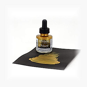 Dr. Ph. Martin's Iridescent Calligraphy Color (11R) Ink Bottle, Copper Plate Gold