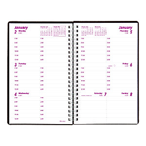 Brownline 2023 DuraFlex Weekly Planner, Appointment Book, 12 Months, January to December, Twin-Wire Binding, 8" x 5", Black (CB75V.BLK-23)