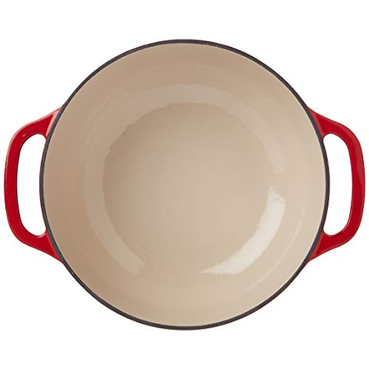 Lodge 6 Quart Enameled Cast Iron Dutch Oven with Lid – Dual Handles – Oven Safe up to 500° F or on Stovetop - Use to Marinate, Cook, Bake, Refrigerate and Serve – Island Spice Red