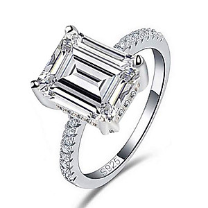 TenFit Jewelry Stunning Flame Solitaire Engagement Ring Cubic Zirconia CZ in White Gold Plated for Women