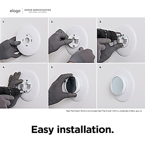 elago Wall Plate Cover Plus 2 Compatible with Google Nest Thermostat 2020 [Snow] - Durable Polycarbonate Material, Easy Installation, Complementary Design