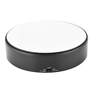 Mirror Surface 360°Rotating Mirrored Display Stand Turntable Show Case for Display Jewelry, Watch, Digital Product,3D and Collectibles 1.5~2KG Load Bearing